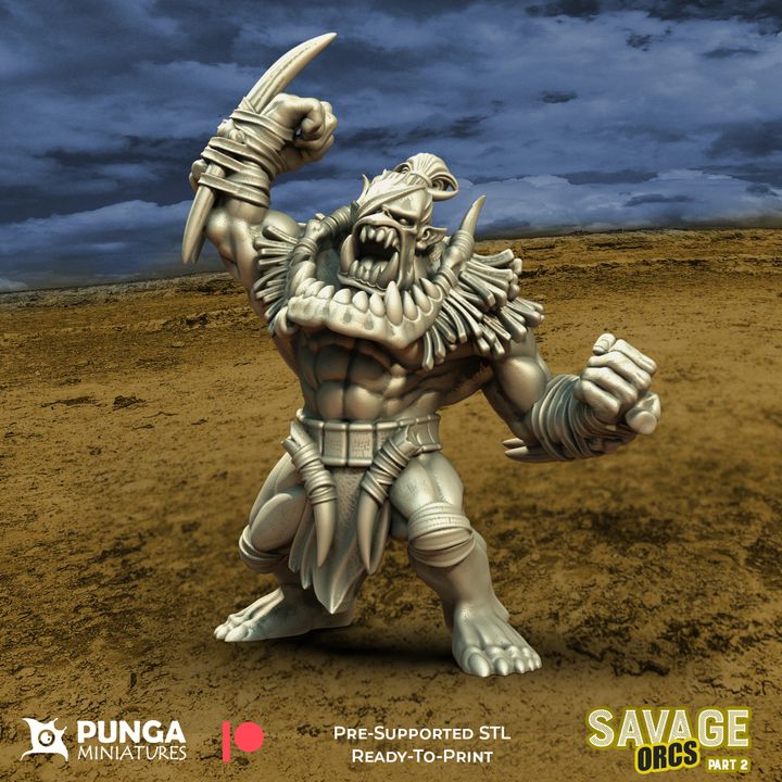 3D Printable Savage Orcs Complete Set by Punga Miniatures